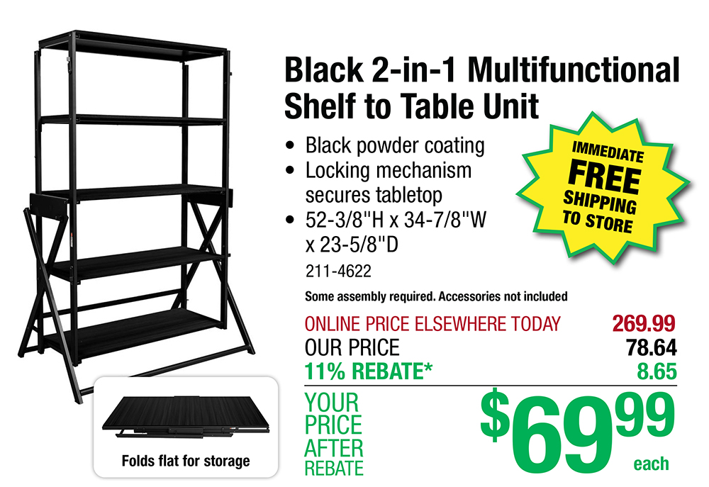 2-in-1 Shelf to Table Unit ONLY $69.99! - Menards